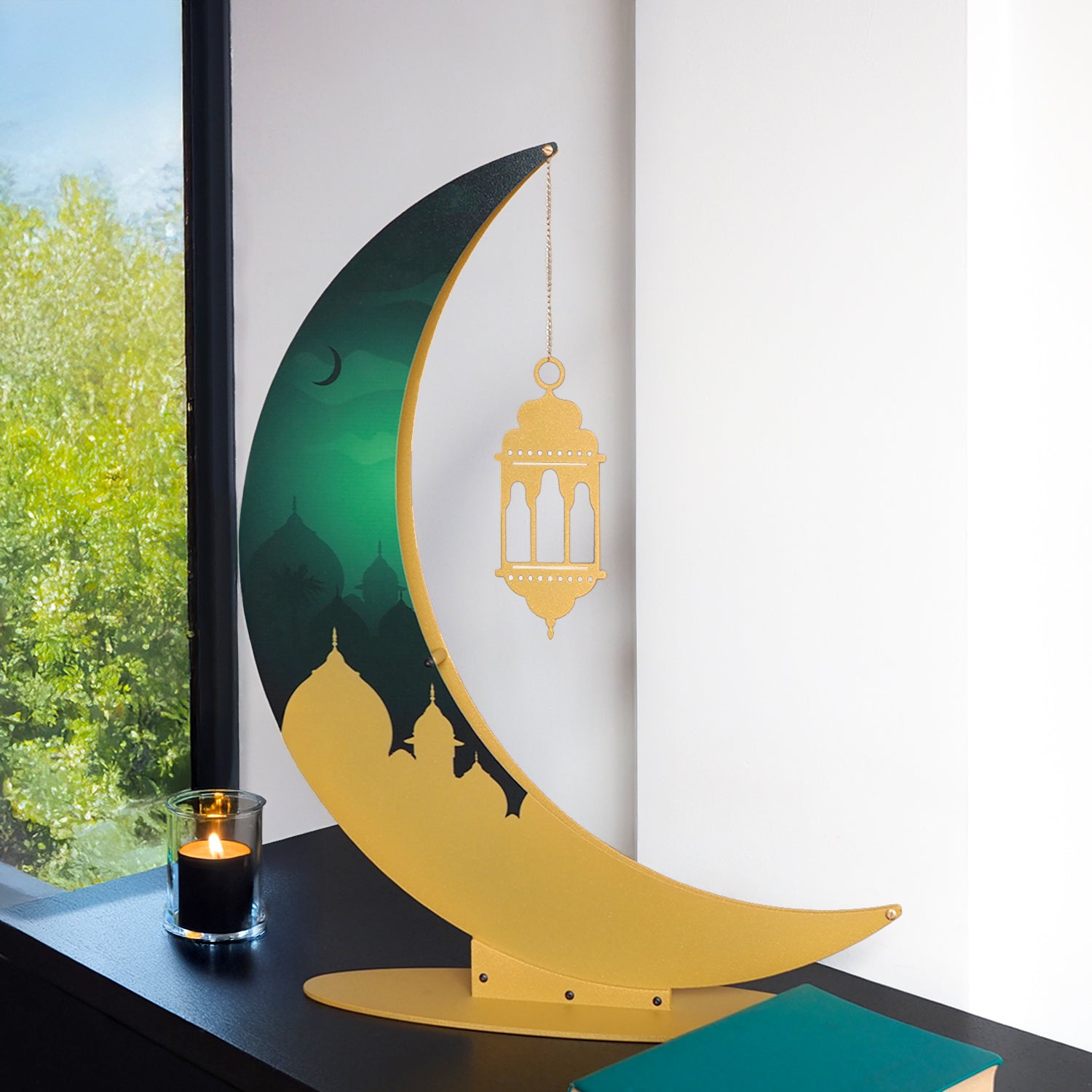 26" 3D Colorful Metal Ramadan Moon - WAMH227 – Wall Art Istanbul