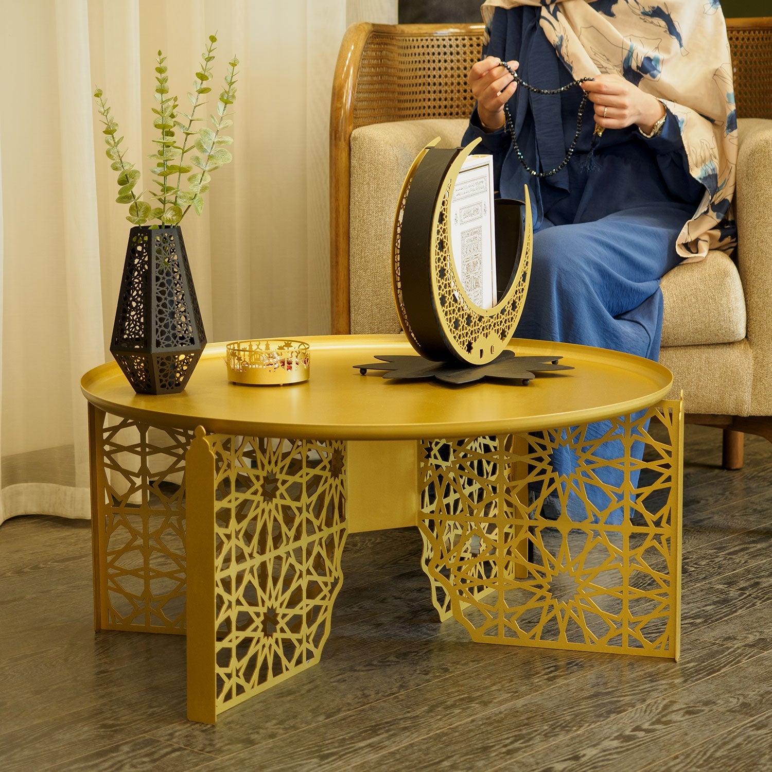 Emas Metal Islamic Coffee Table - WAMZ015 – Wall Art Istanbul