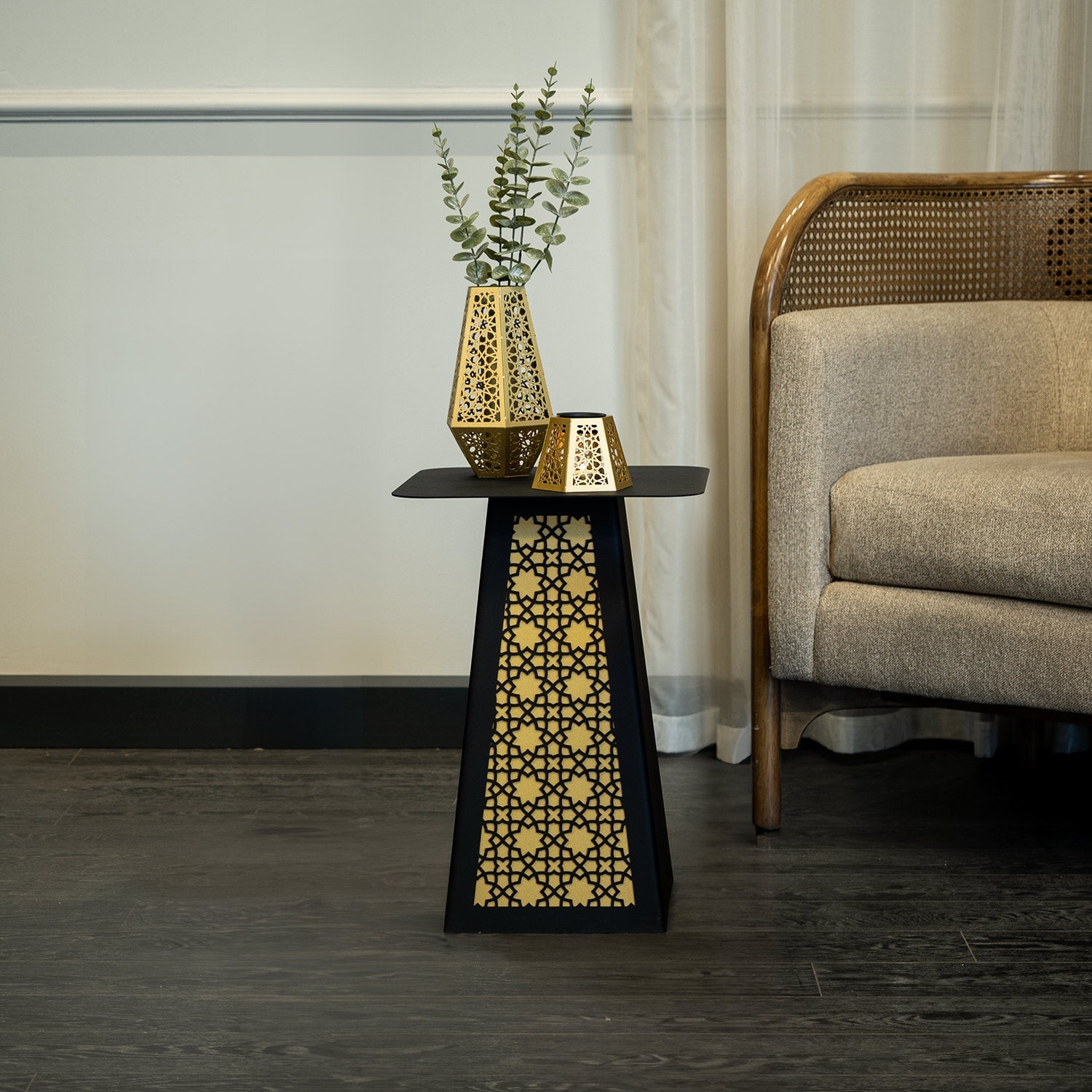 Zamrud M Metal Islamic Side Table - WAMZ007 – Wall Art Istanbul