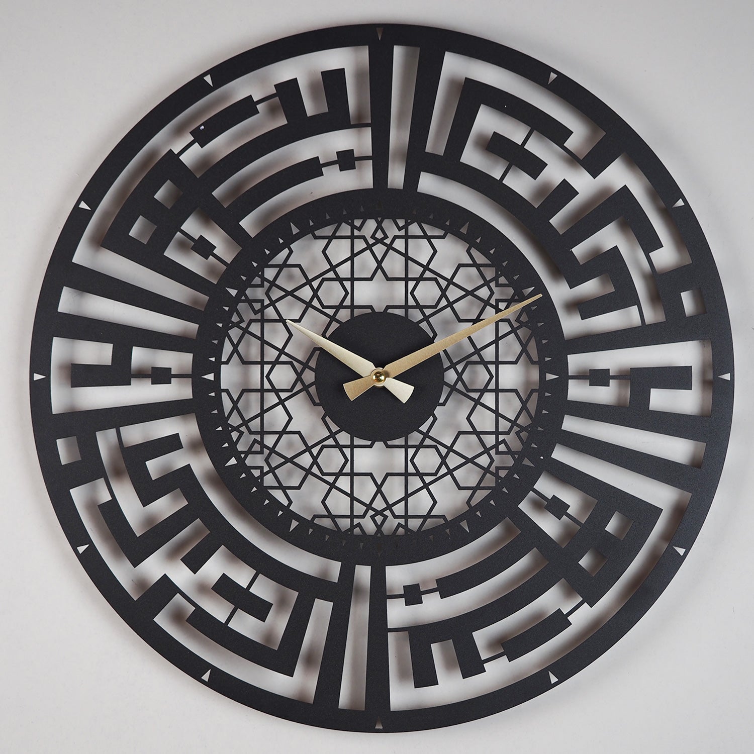 Sabr and Salat (Patience and Pray) Metal Islamic Wall Clock, Kufic ...